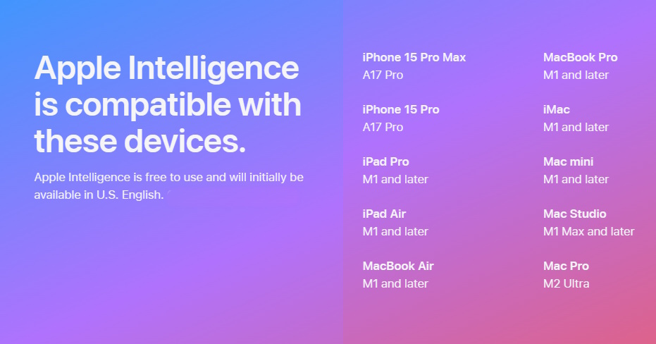 Complete Guide To Apple Intelligence Compatible Devices